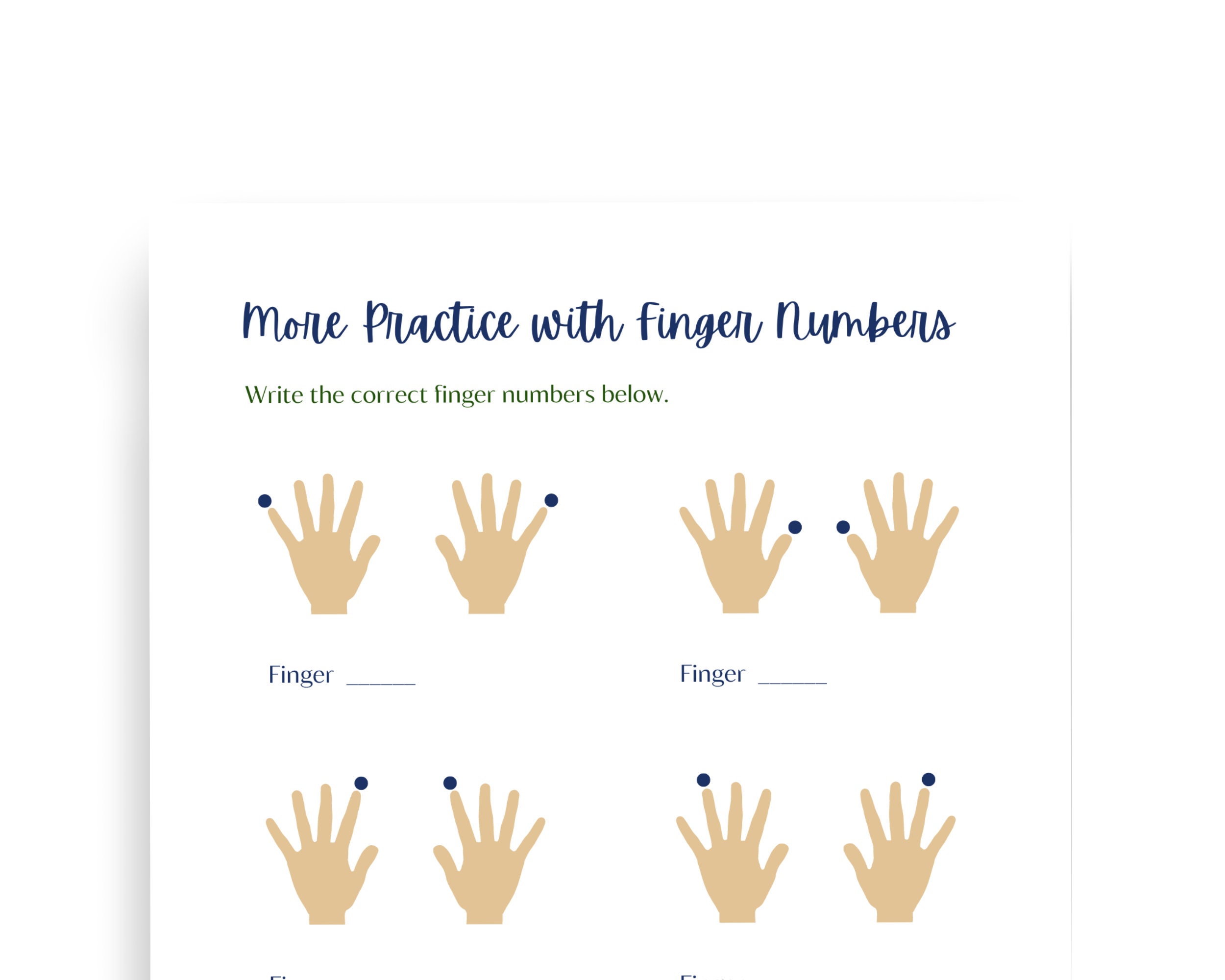 Finger Numbers Worksheet | Beginner Piano Lessons Worksheet | Kids ...
