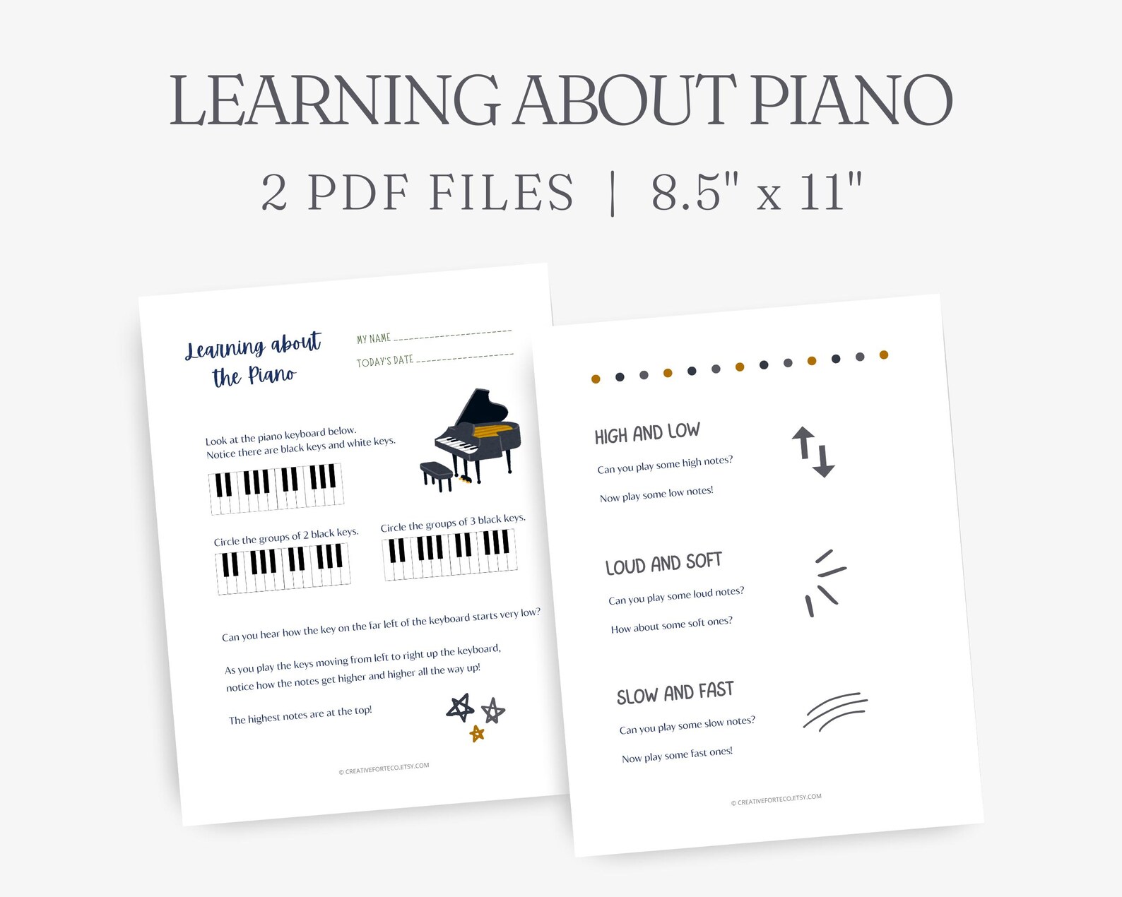 Learning About the Piano Worksheet | Kids First Piano Lesson Worksheet ...