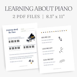 Learning About the Piano Worksheet | Kids First Piano Lesson Worksheet ...