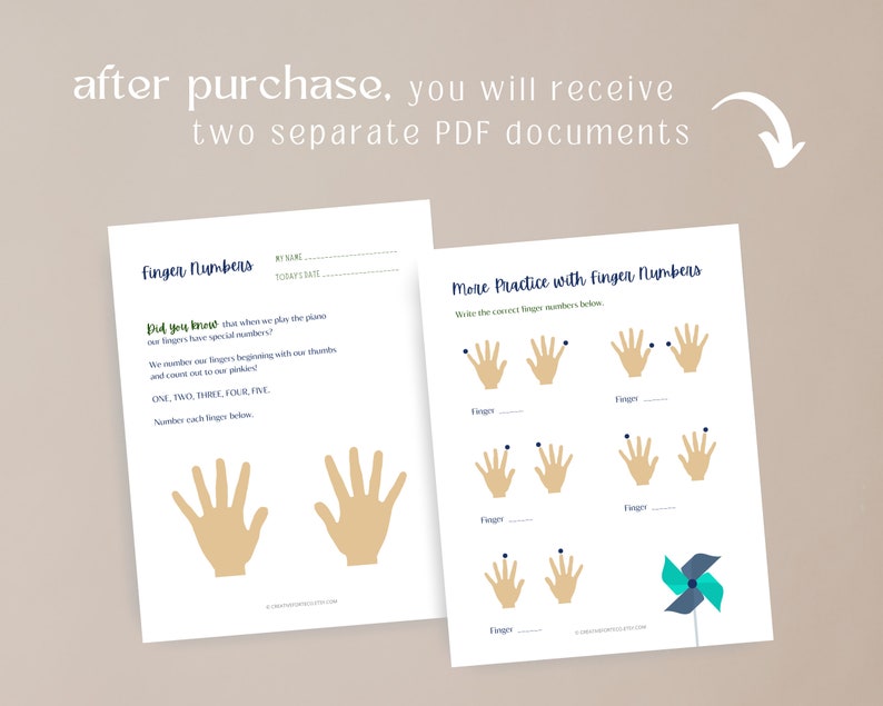 Finger Numbers Worksheet | Beginner Piano Lessons Worksheet | Kids ...