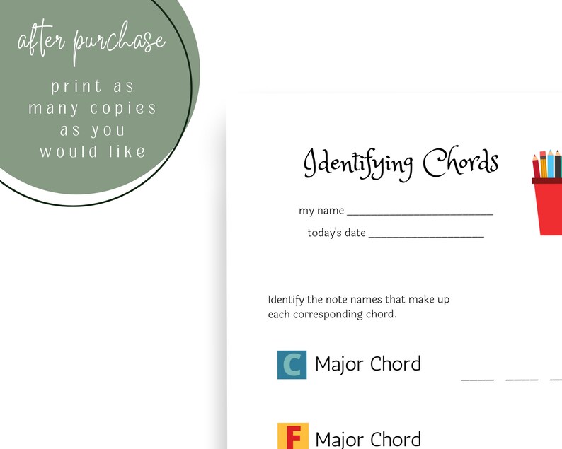 Identifying Chords Worksheet, Music Theory Worksheet for Kids ...