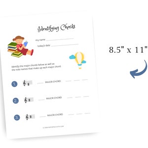 Chord Identification Worksheet for Kids | Basic Chord Identification ...