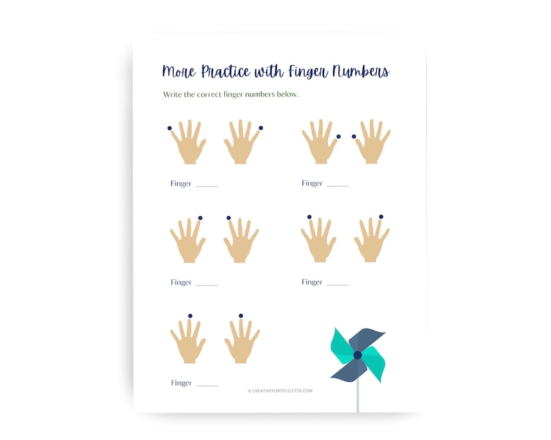 Finger Numbers Worksheet | Beginner Piano Lessons Worksheet | Kids ...