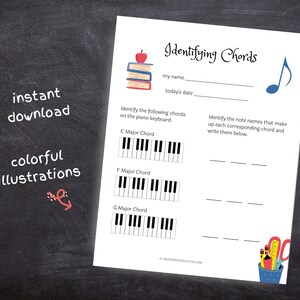 Identifying Chords Worksheet, Music Theory Worksheet for Kids ...