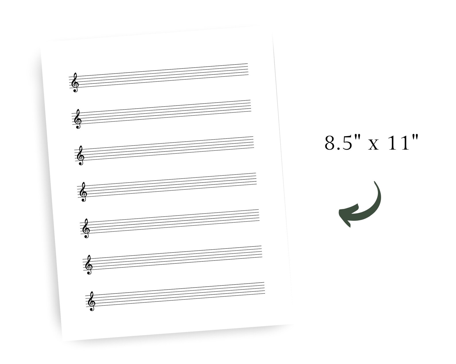 Blank Sheet Music | Printable Staff Paper | Treble Clef Staff Paper ...