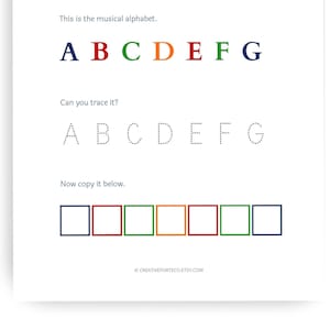 Musical Alphabet Worksheet | Kids Music Theory Printable | Beginner ...