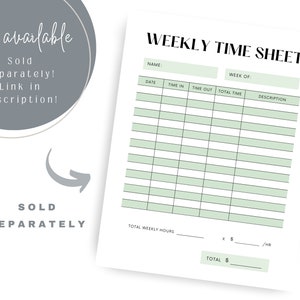 Minimalist Biweekly Time Sheet: Private Contractor Resource (instant ...