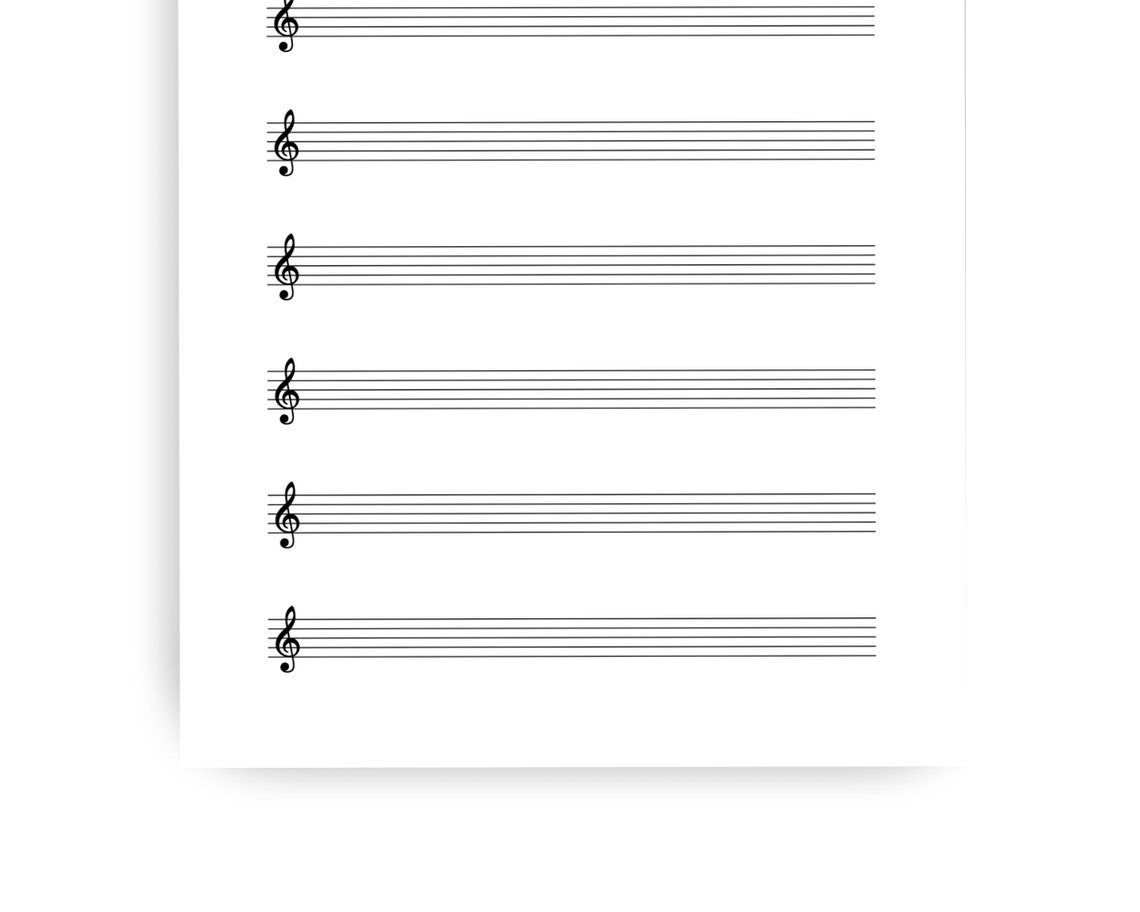 Blank Sheet Music | Printable Staff Paper | Treble Clef Staff Paper ...