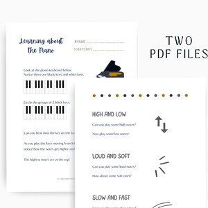 Learning About the Piano Worksheet | Kids First Piano Lesson Worksheet ...