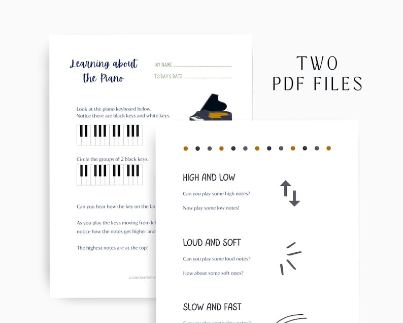 Learning About the Piano Worksheet | Kids First Piano Lesson Worksheet ...