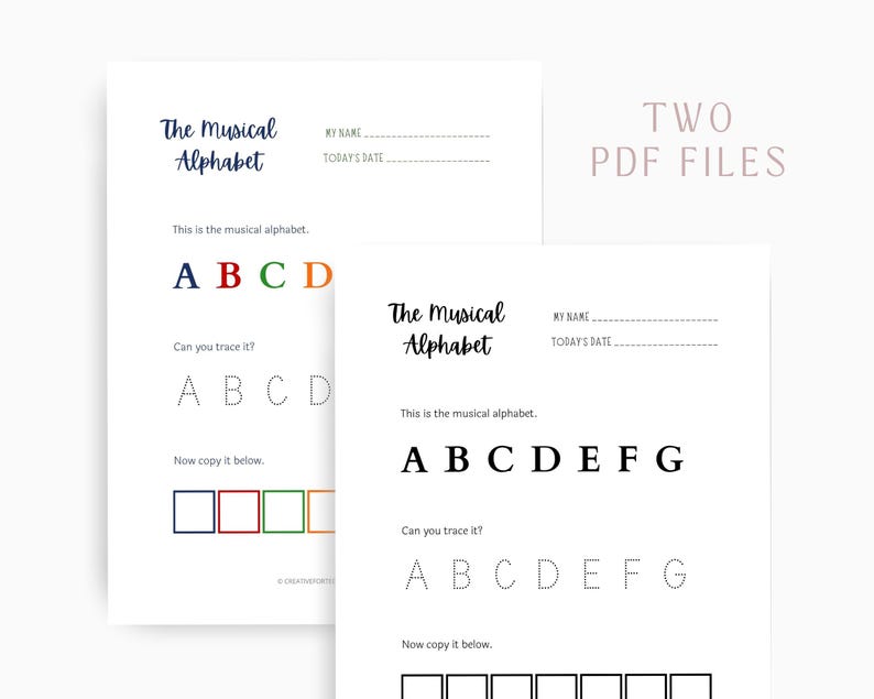 Musical Alphabet Worksheet | Kids Music Theory Printable | Beginner ...