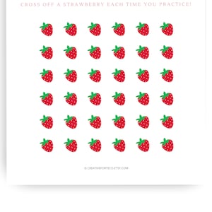 Strawberry Practice Chart for Kids | Colorful Piano Practice Chart ...