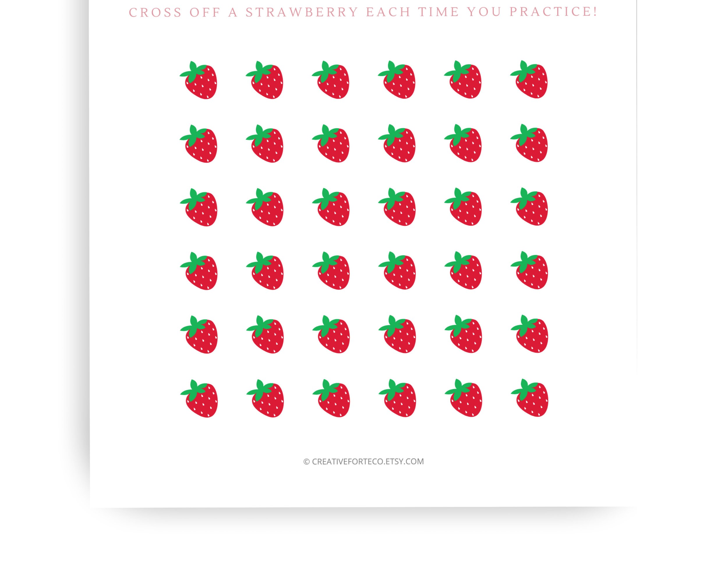 Strawberry Practice Chart for Kids | Colorful Piano Practice Chart ...