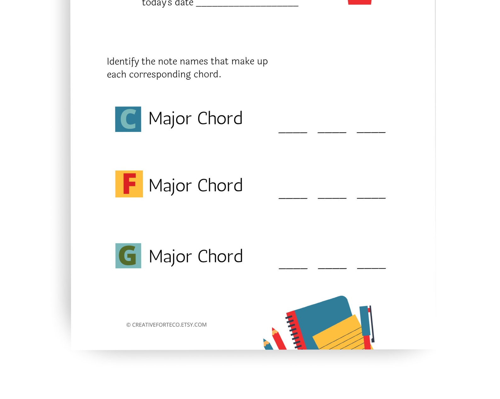 Identifying Chords Worksheet, Music Theory Worksheet for Kids ...