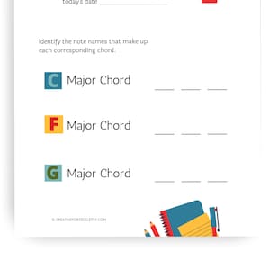 Identifying Chords Worksheet, Music Theory Worksheet for Kids ...