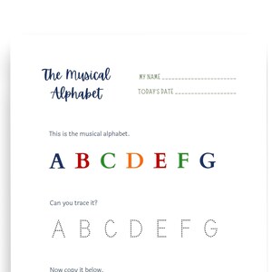 Musical Alphabet Worksheet | Kids Music Theory Printable | Beginner ...