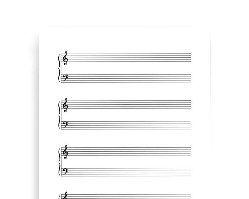 Blank Sheet Music | Printable Staff Paper | Treble and Bass Clef ...