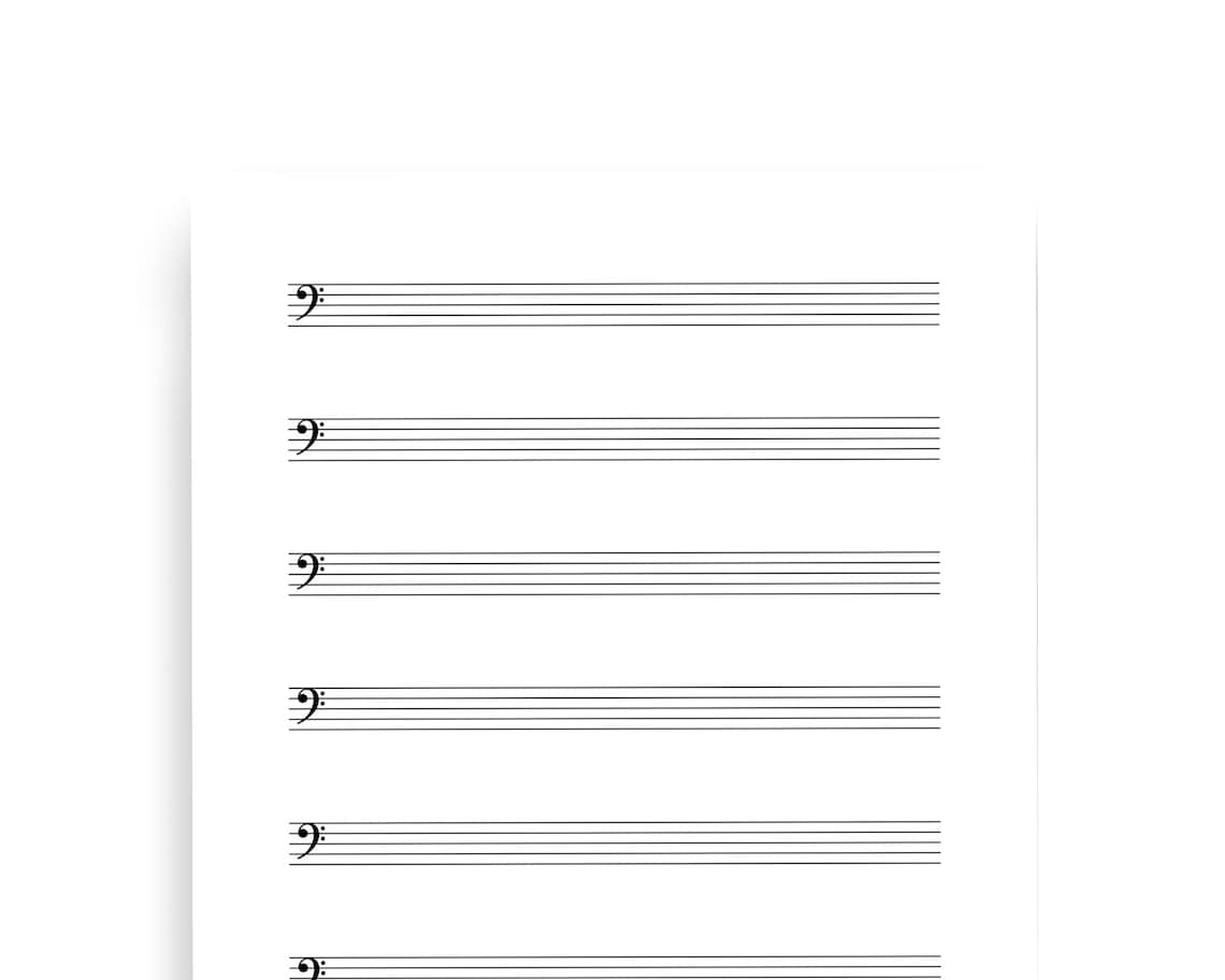 Blank Sheet Music Printable Staff Paper Bass Clef Staff Paper ...