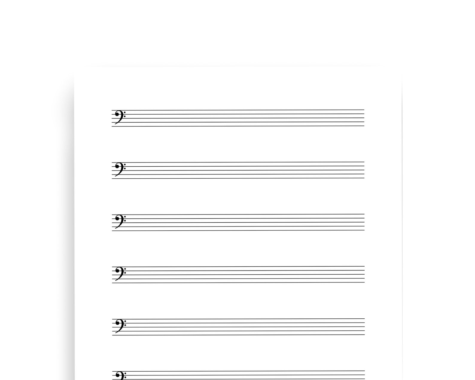 Blank Sheet Music Printable Staff Paper Bass Clef Staff Paper ...