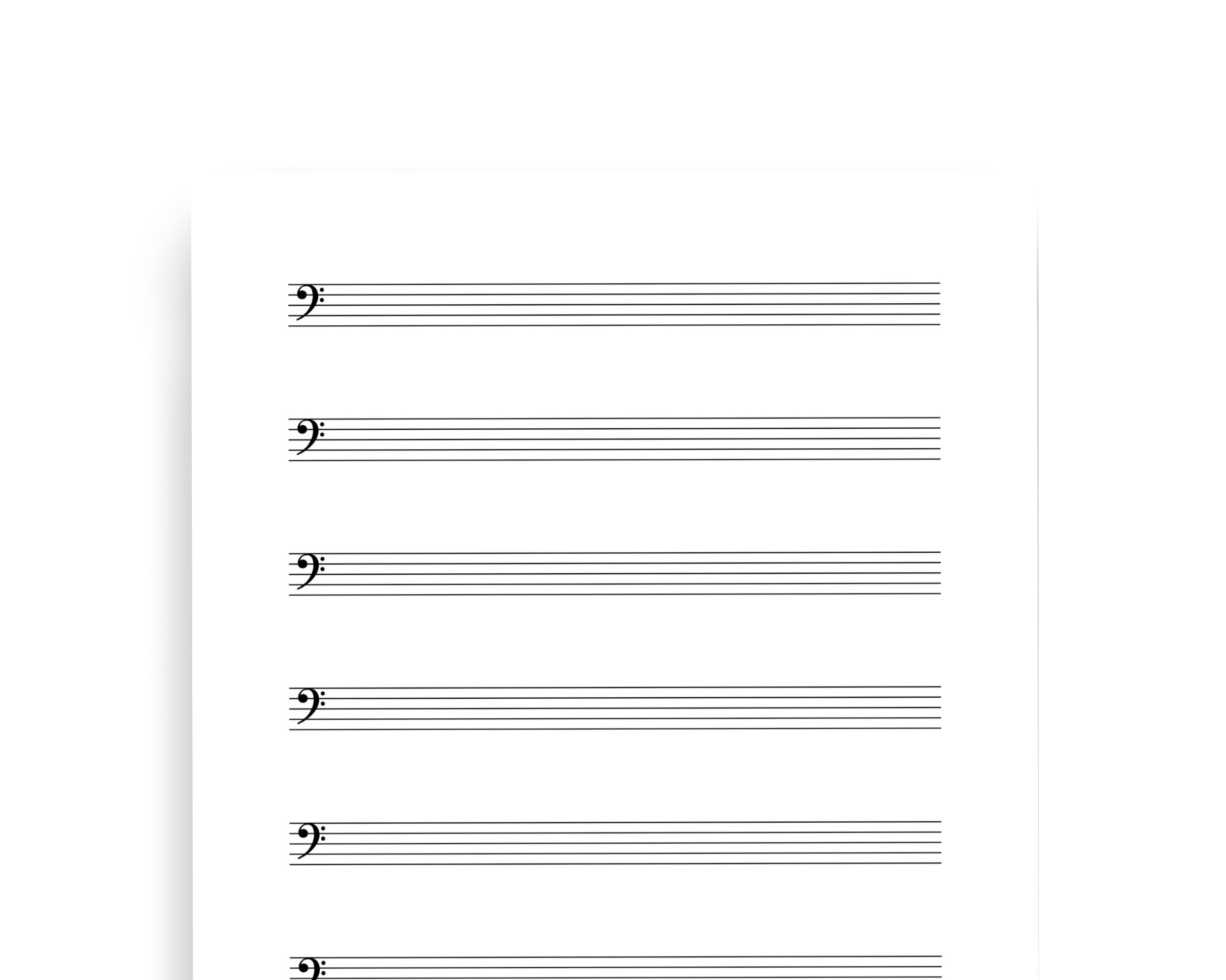 Printable Staff Paper Bass Clef Staff Paper Manuscript - Etsy