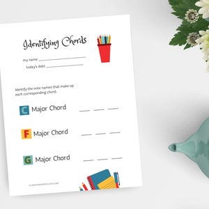 Identifying Chords Worksheet, Music Theory Worksheet for Kids ...
