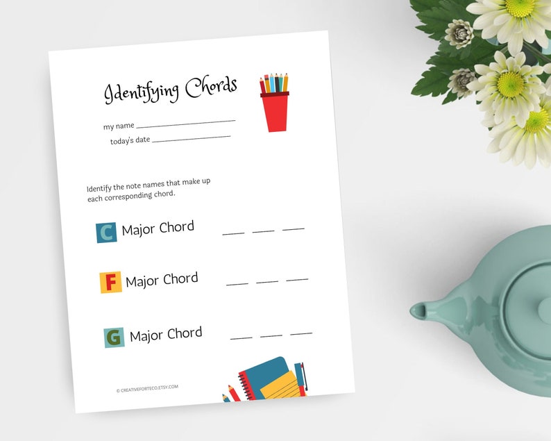 Identifying Chords Worksheet, Music Theory Worksheet for Kids ...