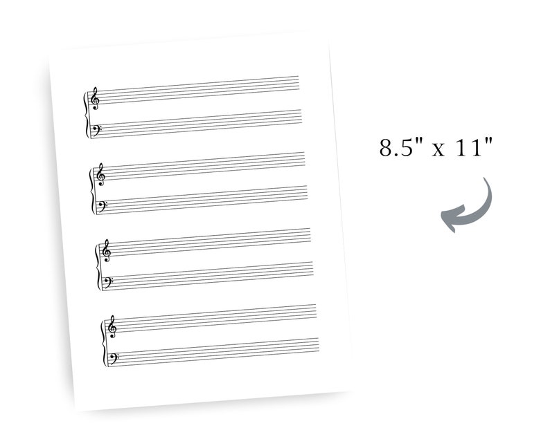 Blank Sheet Music | Printable Staff Paper | Treble and Bass Clef ...