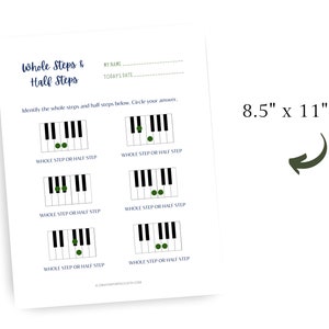 Whole Steps and Half Steps Worksheet | Music Theory Printable ...