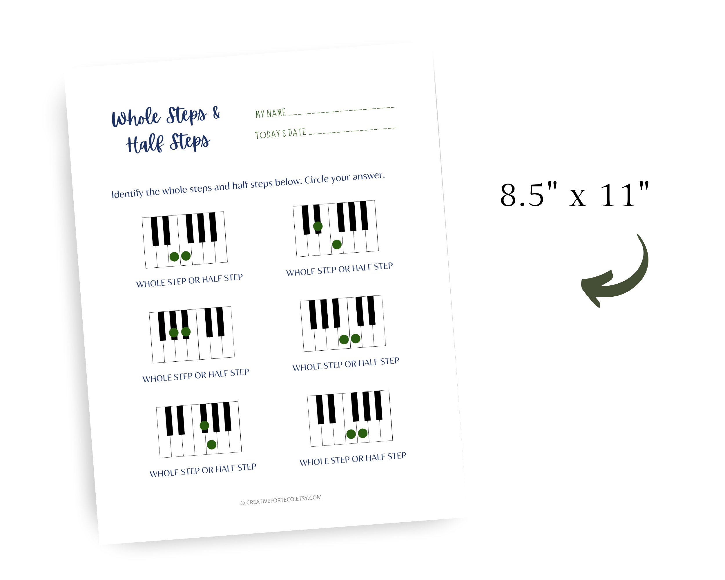 Whole Steps and Half Steps Worksheet | Music Theory Printable ...