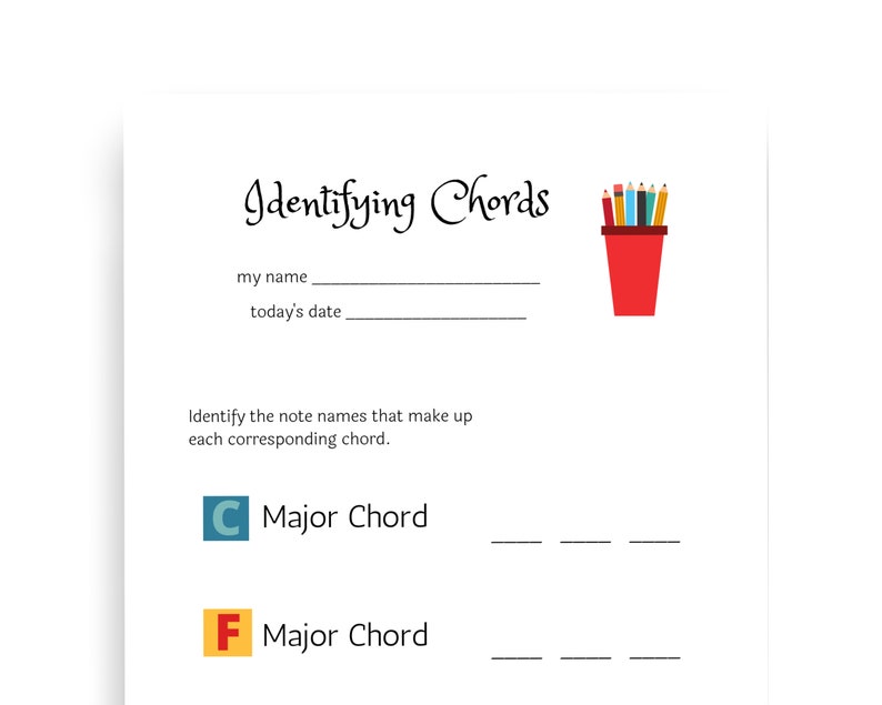 Identifying Chords Worksheet, Music Theory Worksheet for Kids ...