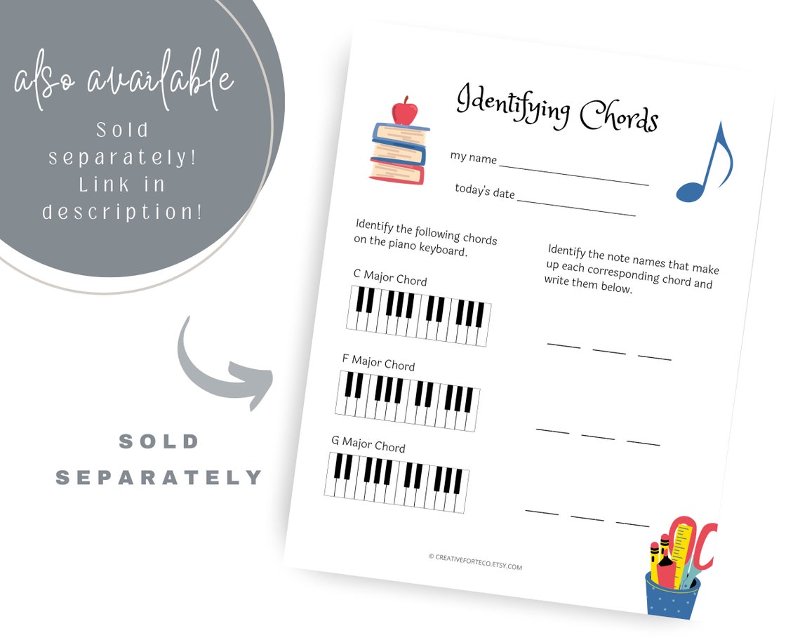 Chord Identification Worksheet for Kids | Basic Chord Identification ...