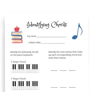 Identifying Chords Worksheet, Music Theory Worksheet for Kids ...
