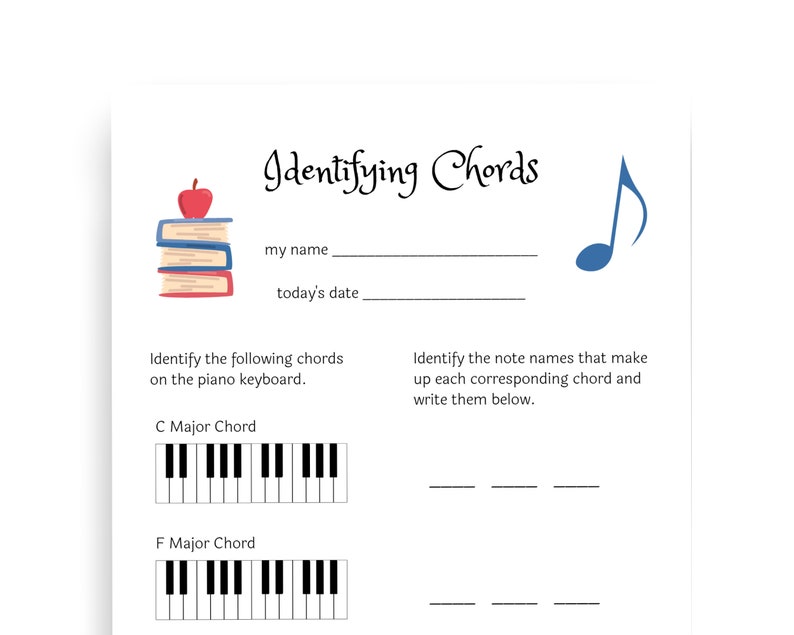 Identifying Chords Worksheet, Music Theory Worksheet for Kids ...