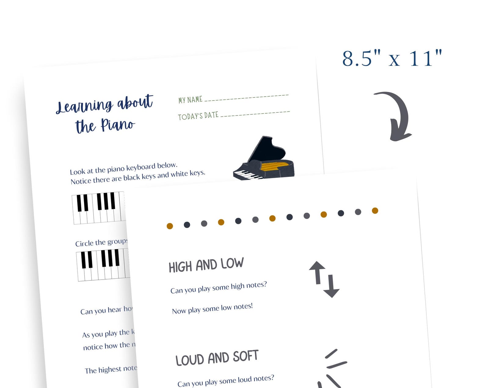 Learning About the Piano Worksheet | Kids First Piano Lesson Worksheet ...