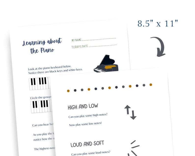 Learning About the Piano Worksheet | Kids First Piano Lesson Worksheet ...
