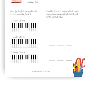 Identifying Chords Worksheet, Music Theory Worksheet for Kids ...