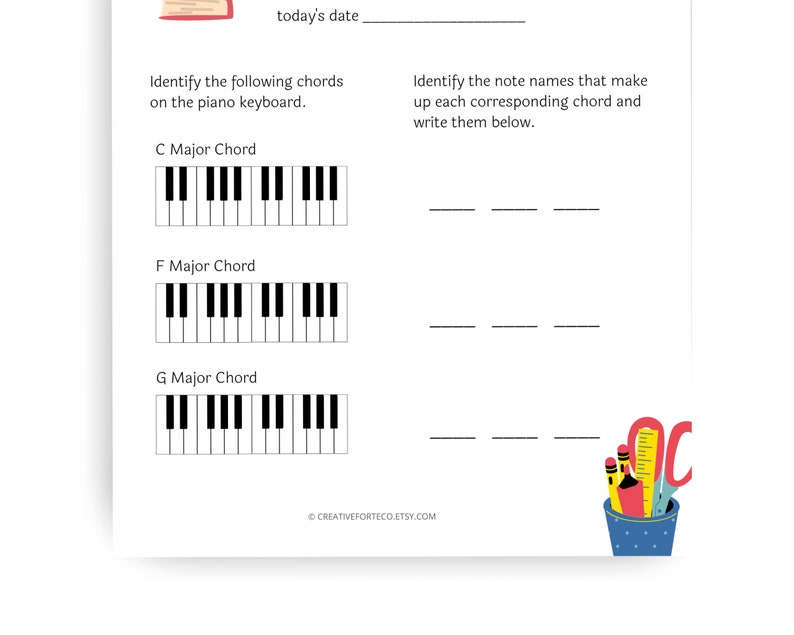 Identifying Chords Worksheet, Music Theory Worksheet for Kids ...