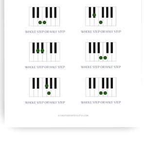 Whole Steps and Half Steps Worksheet | Music Theory Printable ...