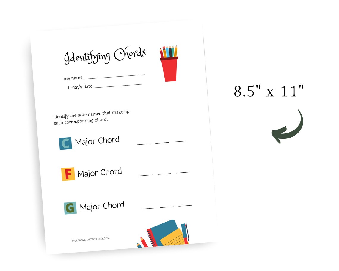 Identifying Chords Worksheet, Music Theory Worksheet for Kids ...