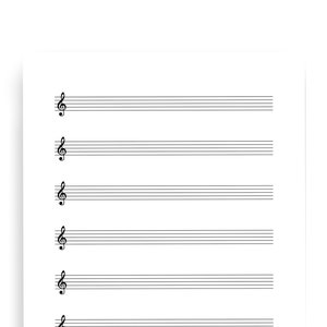 Blank Sheet Music | Printable Staff Paper | Treble Clef Staff Paper ...