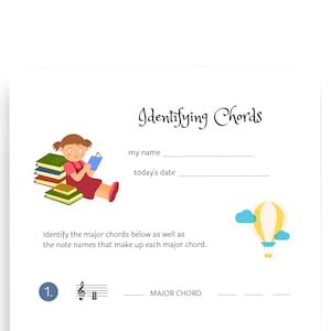 Chord Identification Worksheet for Kids | Basic Chord Identification ...