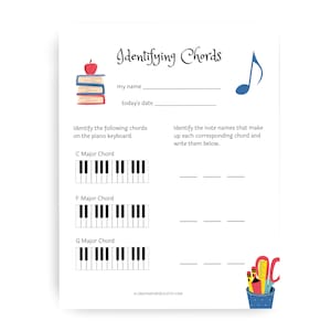Identifying Chords Worksheet, Music Theory Worksheet for Kids ...