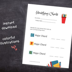 Identifying Chords Worksheet, Music Theory Worksheet for Kids ...