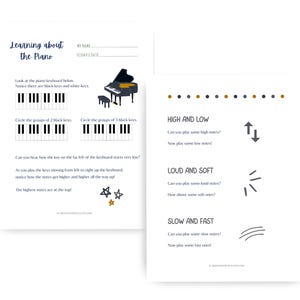 Learning About the Piano Worksheet | Kids First Piano Lesson Worksheet ...