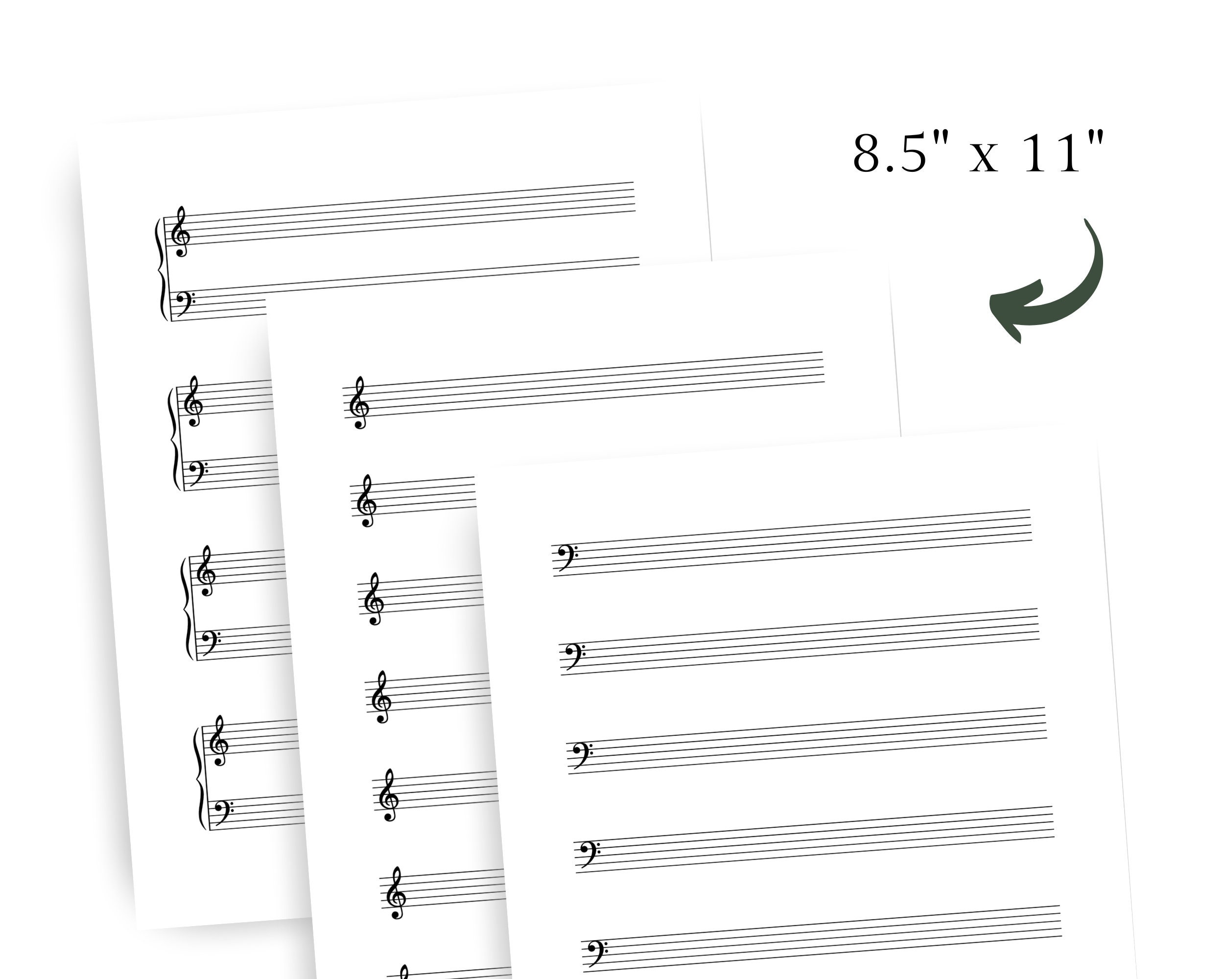 Blank Sheet Music Bundle | Staff Paper | Printable | Manuscript Paper ...