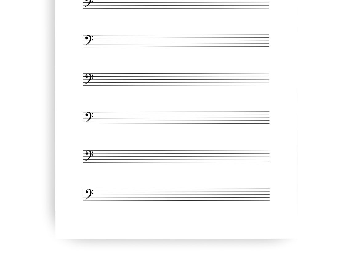 Blank Sheet Music | Printable Staff Paper | Bass Clef Staff Paper ...