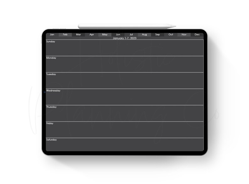 Dark Mode 2023 Digital Planner Wellness Tool - Etsy