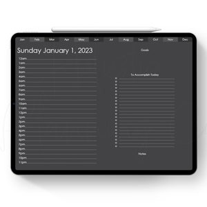 Dark Mode 2023 Digital Planner Wellness Tool - Etsy
