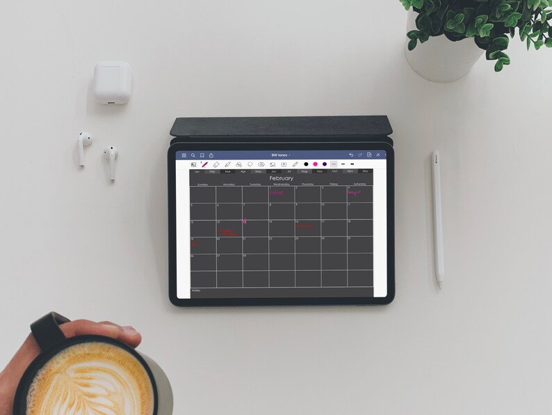 Dark Mode 2023 Digital Planner Wellness Tool - Etsy