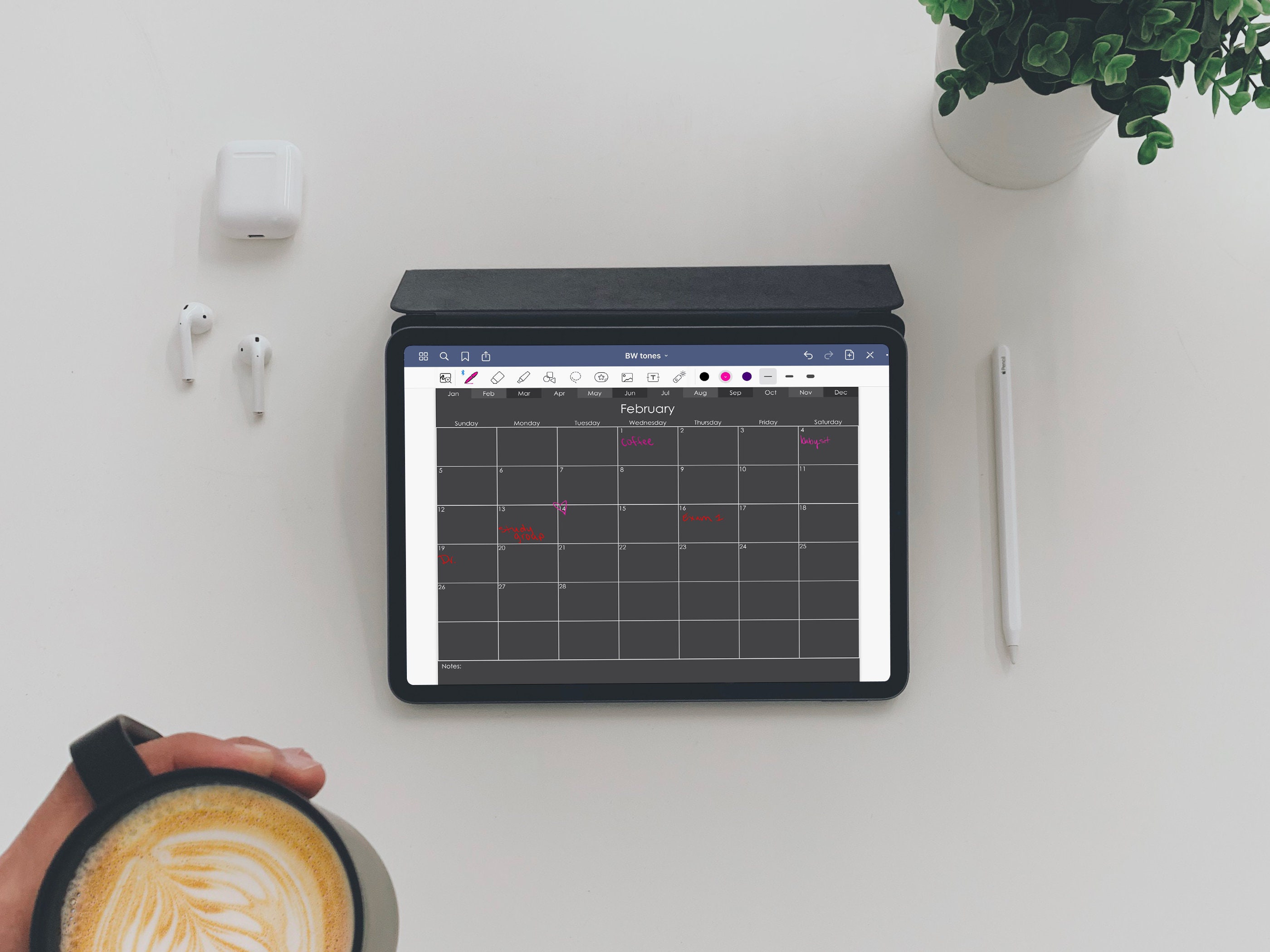 Dark Mode 2023 Digital Planner Wellness Tool - Etsy